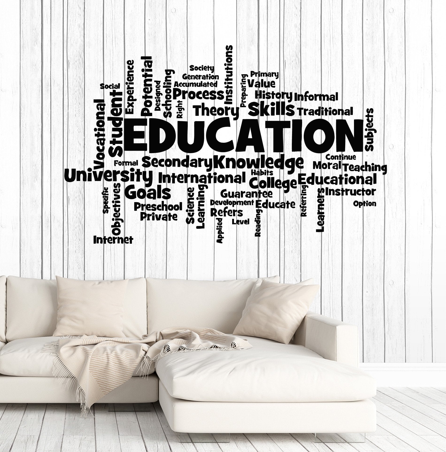 Vinyl Wall Decal Education School University Words Cloud Student Stick ...