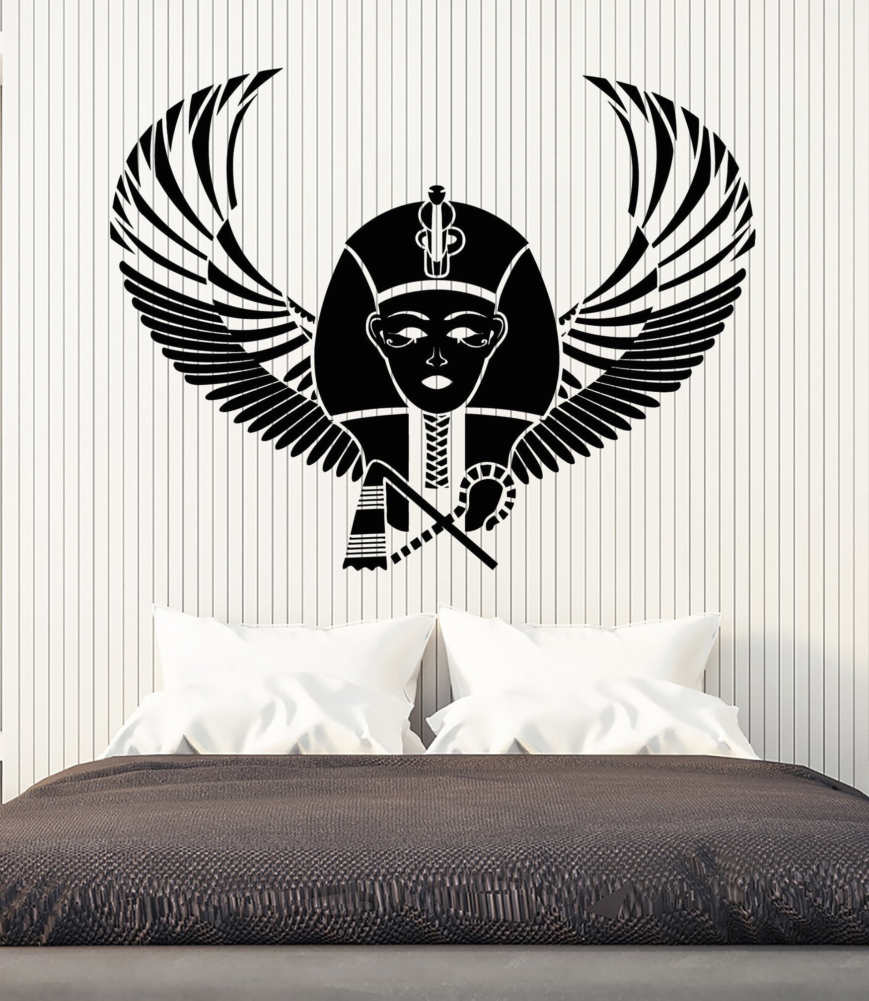 Vinyl Wall Decal Egyptian Pharaoh Wings Egypt Ancient World Stickers U ...