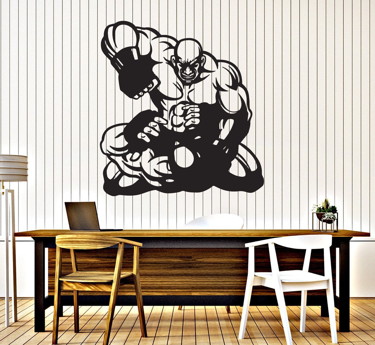 Vinyl Wall Decal Fighters MMA Martial Arts Sports Stickers Unique Gift ...