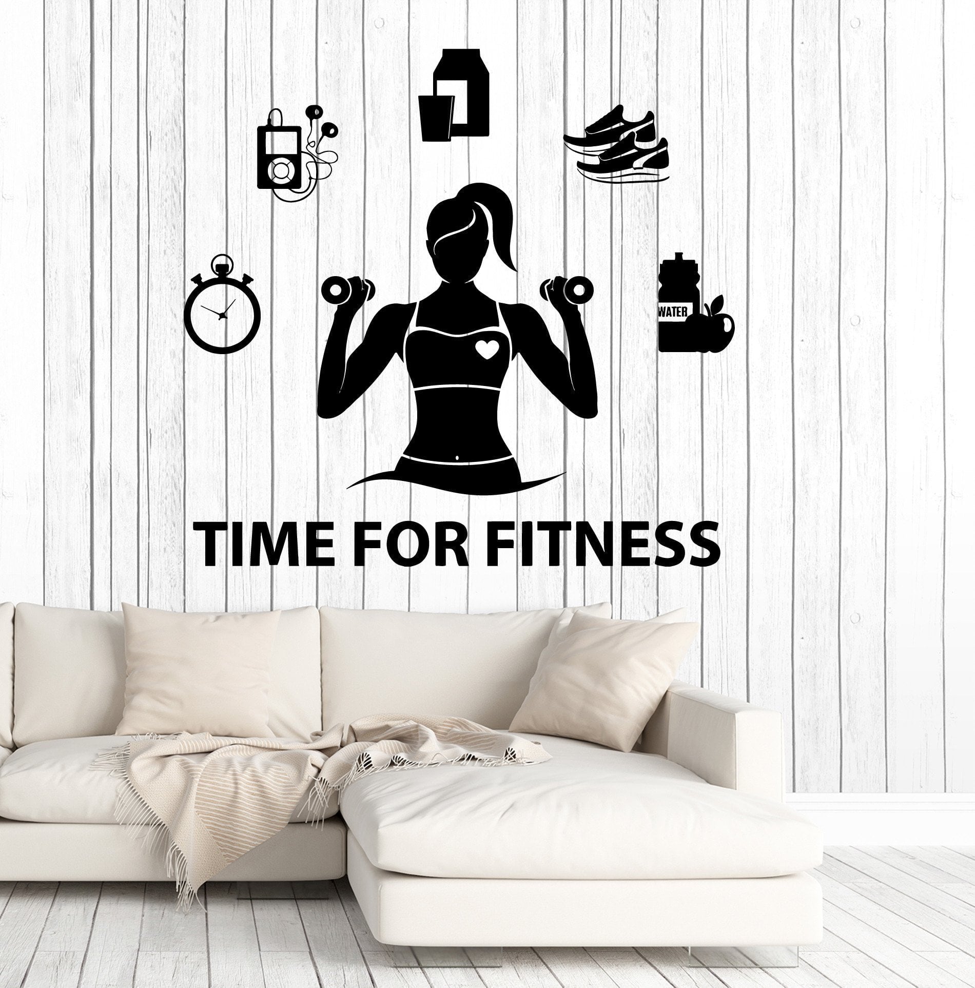 Vinyl Wall Decal Fitness Girl Motivation Gym Healthy Lifestyle Sticker ...
