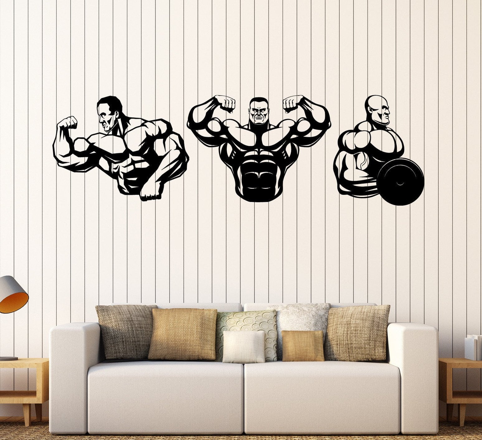 Vinyl Wall Decal Muscle Bodybuilding Gym Fitness Stickers Unique Gift ...
