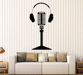 Vinyl Wall Decal Microphone Headphones Singer Music Stickers Unique Gi ...