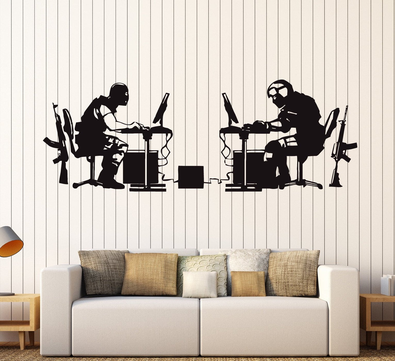 Vinyl Wall Decal Gamer Battle Video Game Gaming Stickers Unique Gift ...