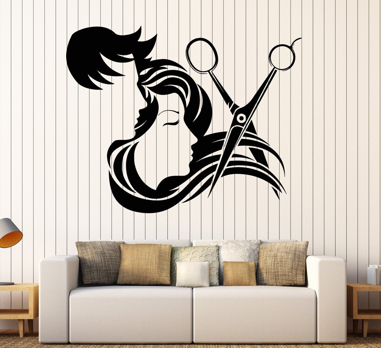 Vinyl Wall Decal Hair Salon Stylist Hairdresser Barber Shop Stickers U ...