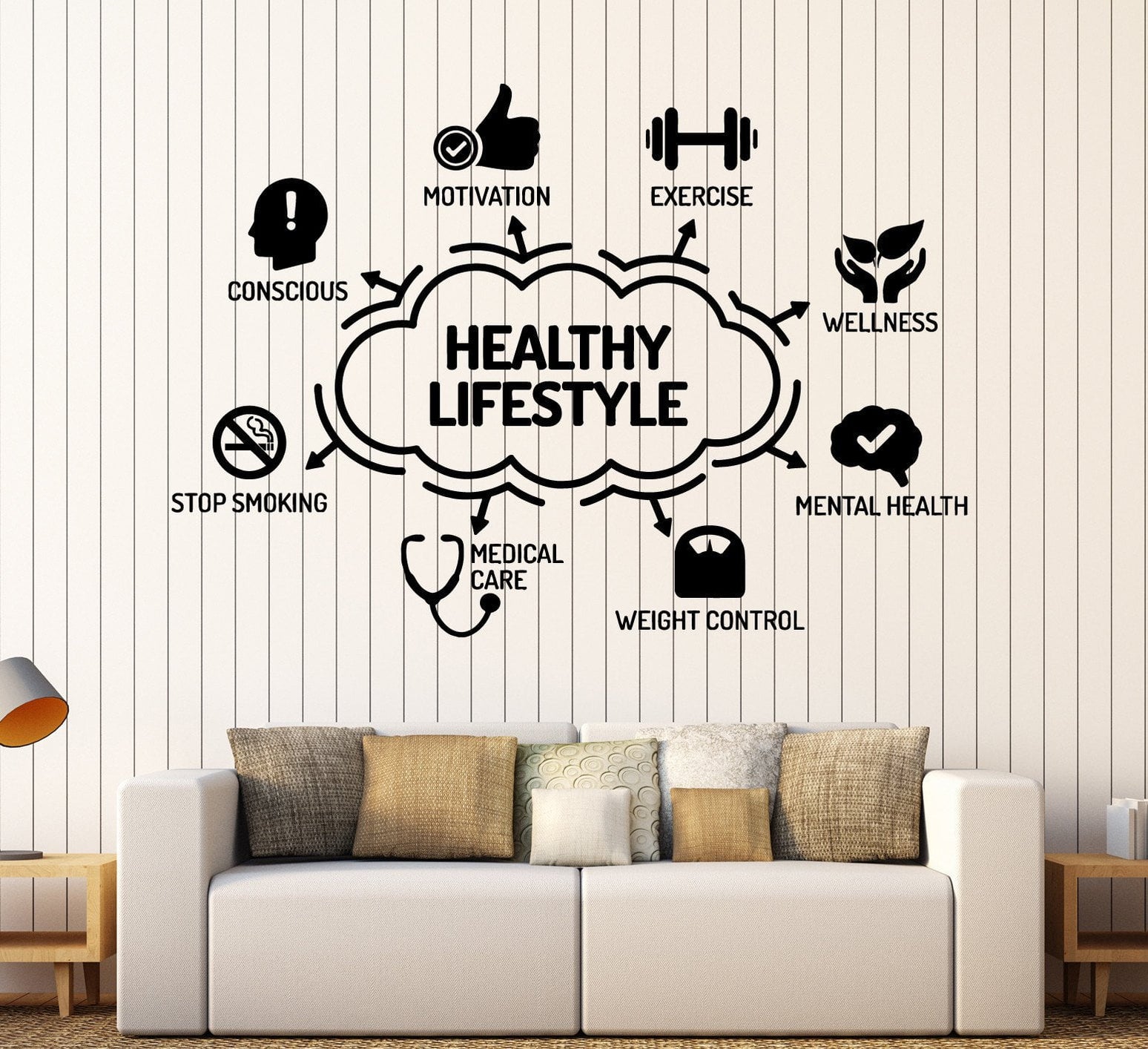 Vinyl Wall Decal Healthy Lifestyle Sport Health Stickers Mural Unique ...