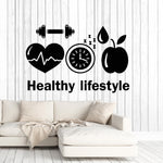 Vinyl Wall Decal Healthy Lifestyle Sports Motivation Diet Gym Stickers ...