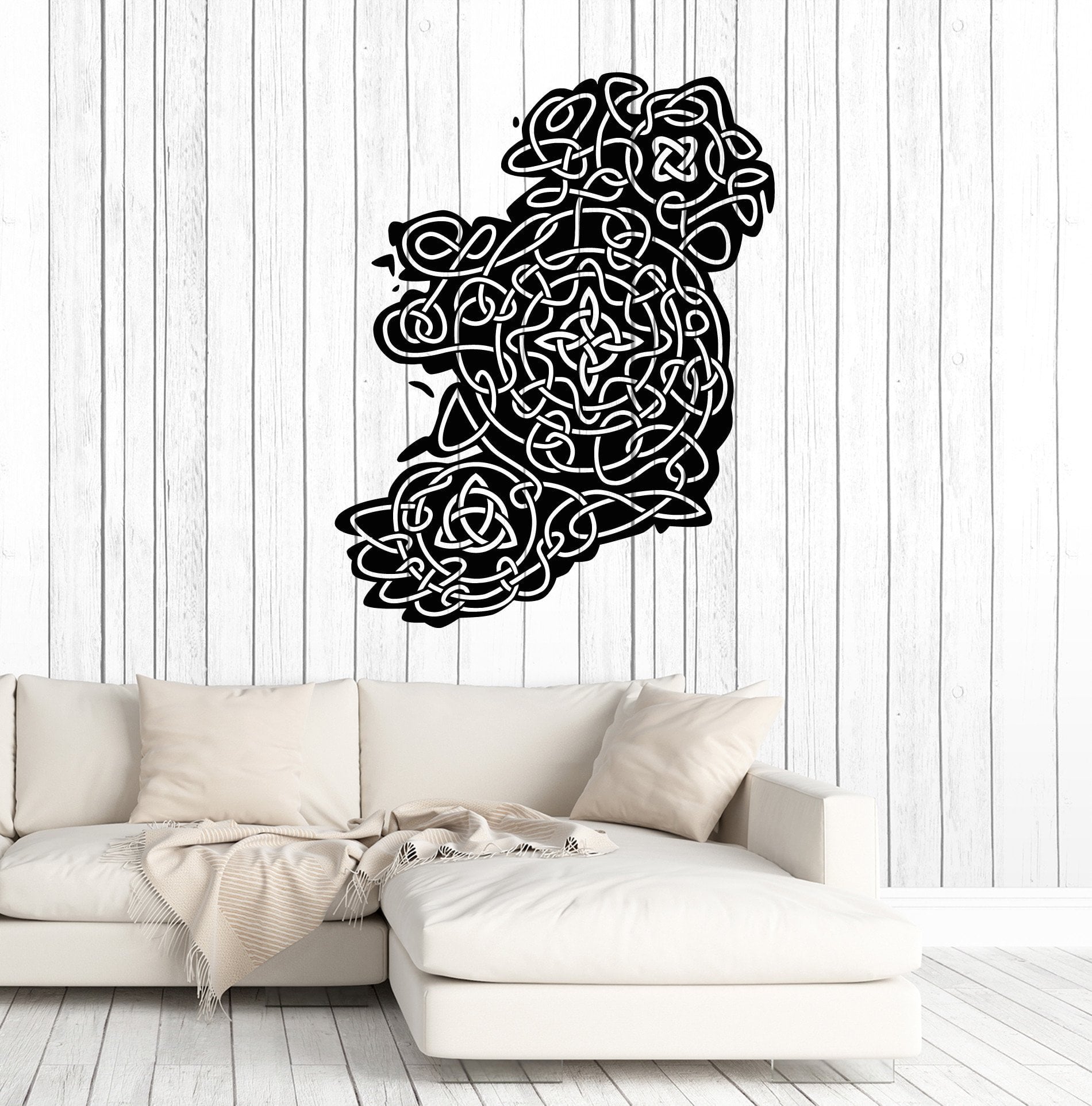 Vinyl Wall Decal Ireland Map Irish Pattern Irishman Decor Stickers Mur ...
