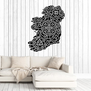 Vinyl Wall Decal Ireland Map Irish Pattern Irishman Decor Stickers Mur ...