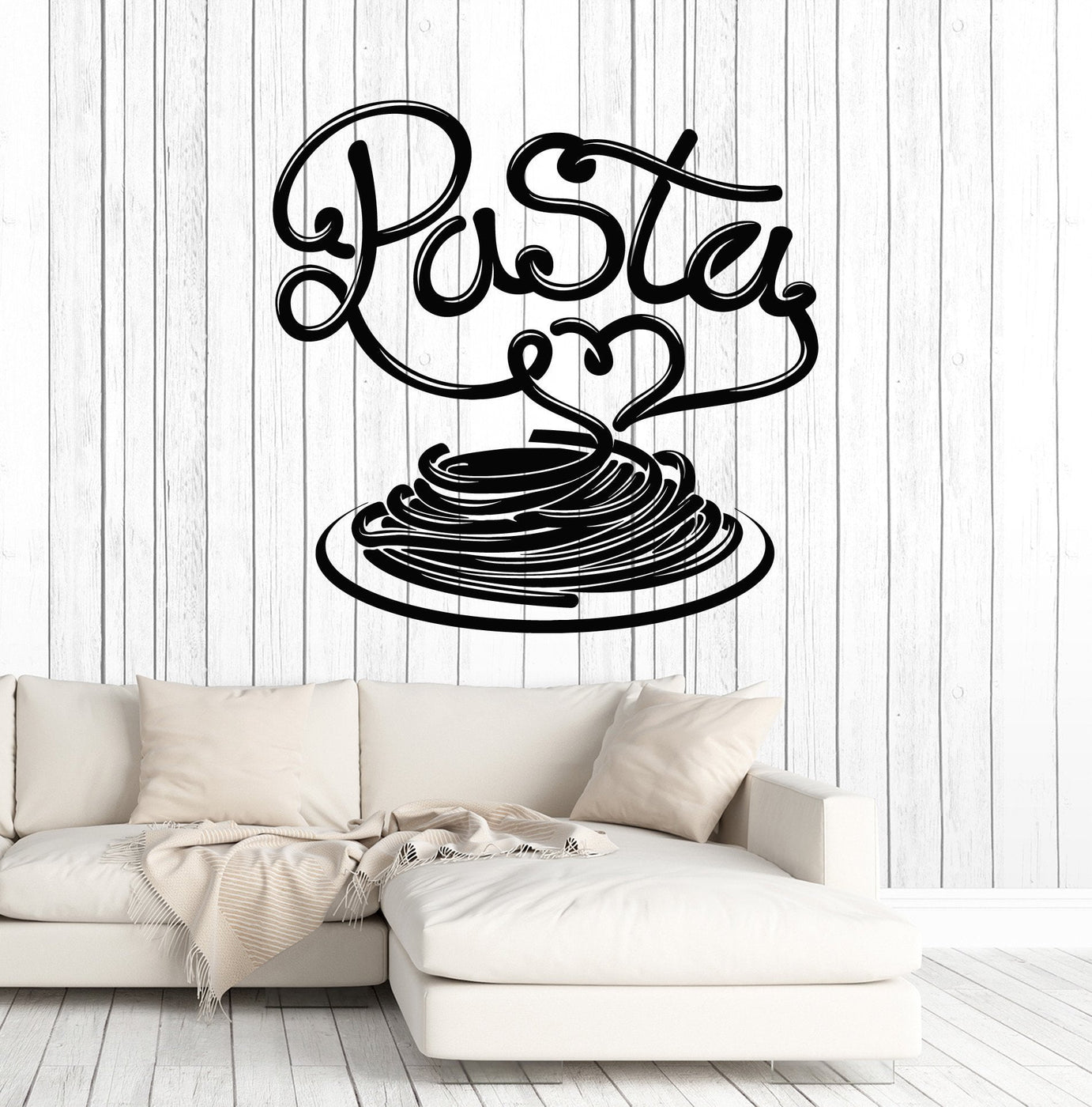 Vinyl Wall Decal Pasta Italian Restaurant Kitchen Dining Room Stickers ...