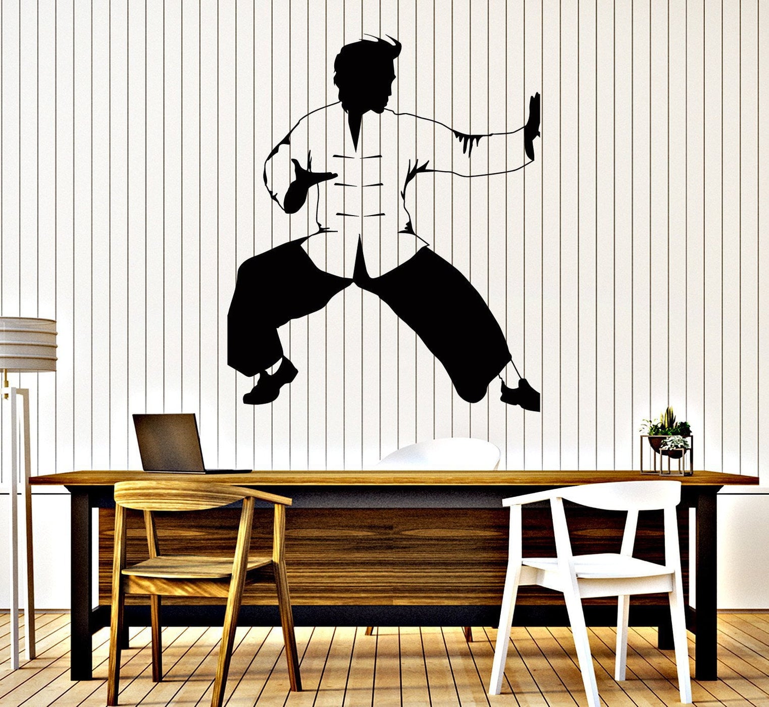 Vinyl Wall Decal Kung Fu Fighter Oriental Martial Arts Karate Stickers ...