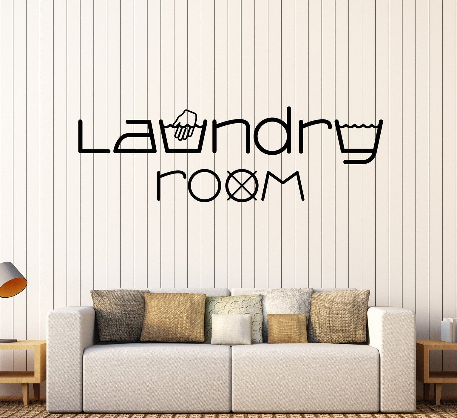Vinyl Wall Decal Laundry Room Washing Bathroom Stickers Unique Gift (i ...