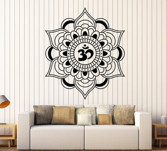 Vinyl Wall Decal Mandala Lotus Talisman Buddhism Hinduism Stickers Uni ...