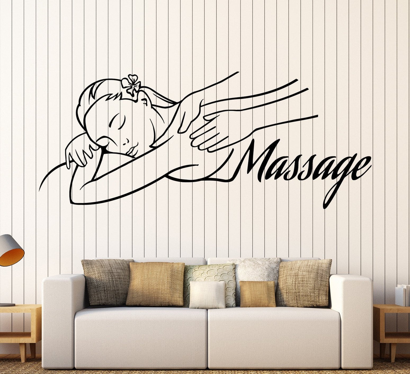 Vinyl Wall Decal Massage Room Spa Woman Relax Beauty Stickers Unique G ...