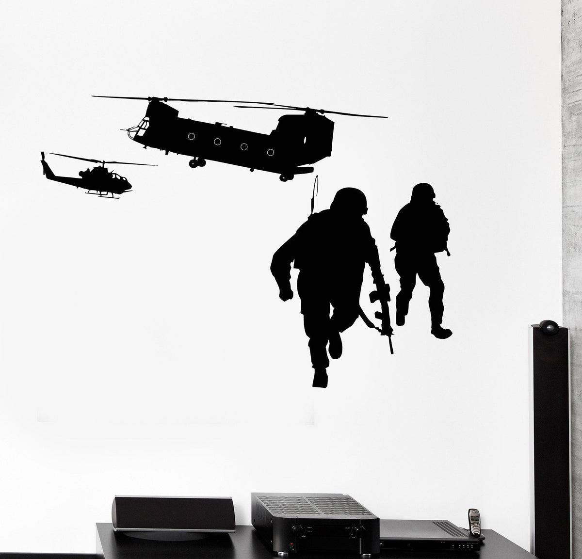Vinyl Wall Decal Helicopters Military War Soldiers Aviation Stickers U ...