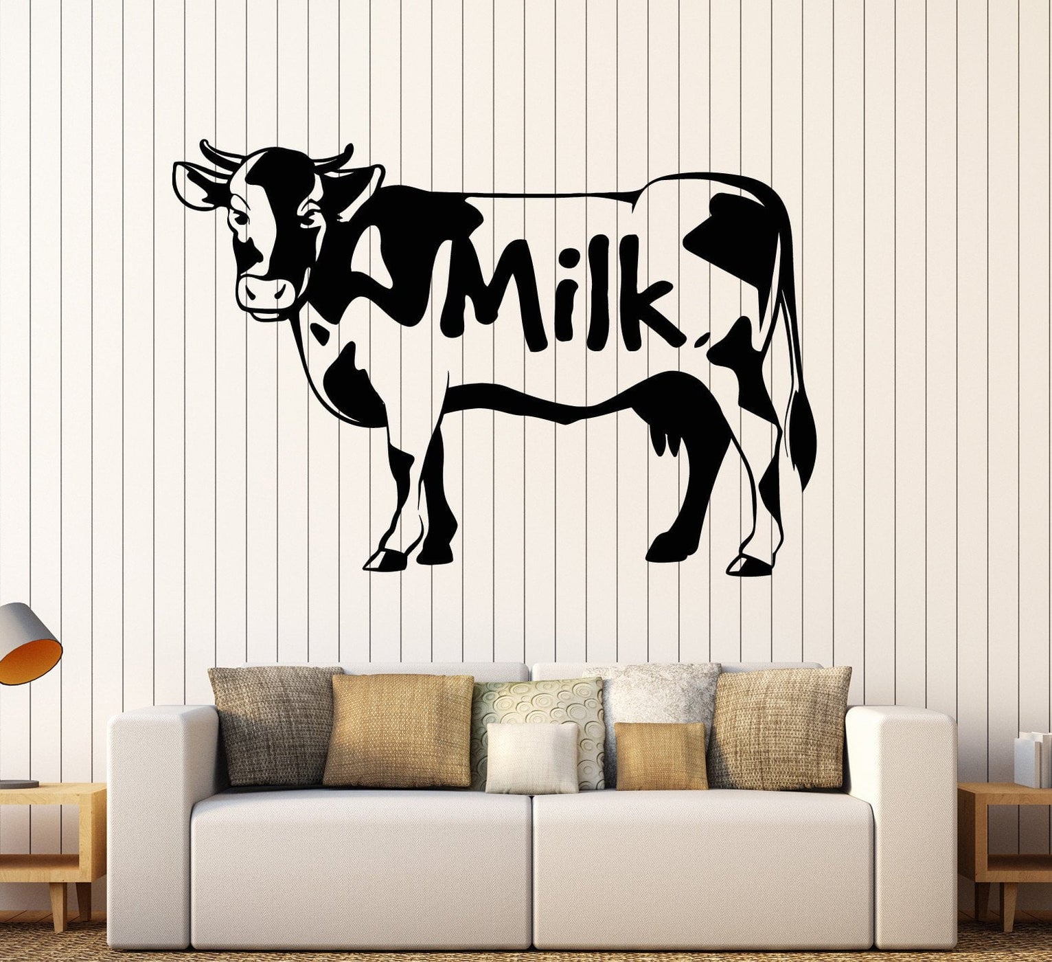 Vinyl Wall Decal Milk Milky Cow Dairy Farm Stickers Mural Unique Gift ...