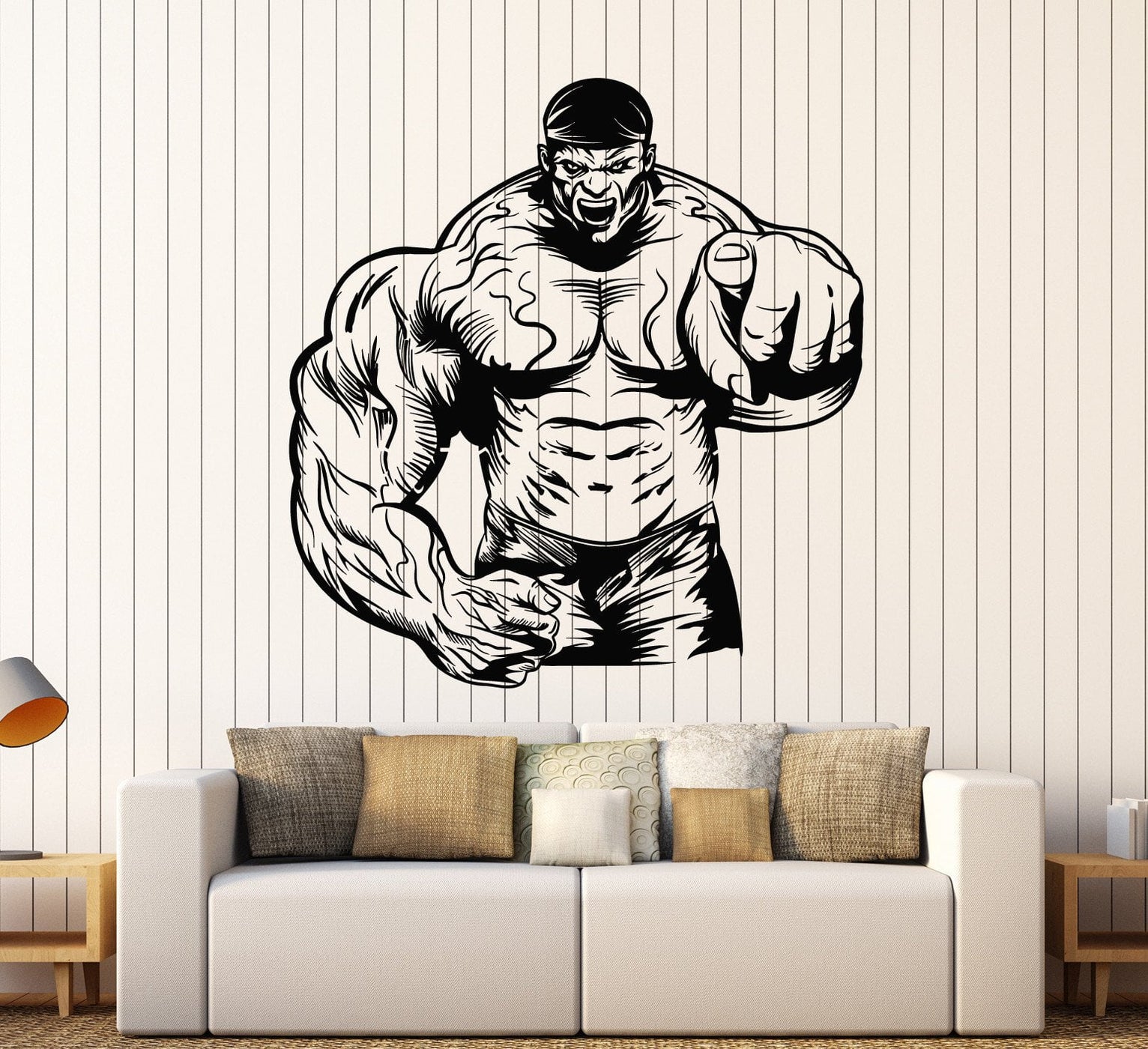 Vinyl Wall Decal Muscled Man Gym Fitness Motivation Stickers Unique Gi ...