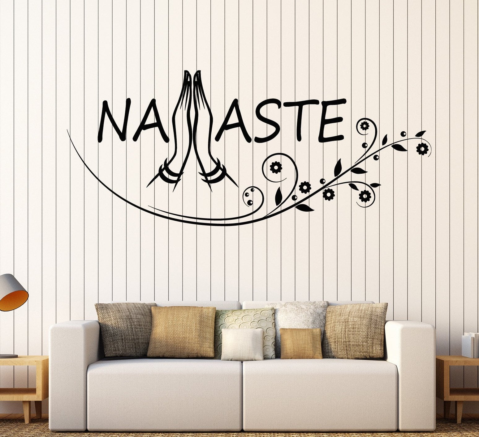 Vinyl Wall Decal Namaste Yoga Buddhism Hinduism Stickers Mural Unique ...
