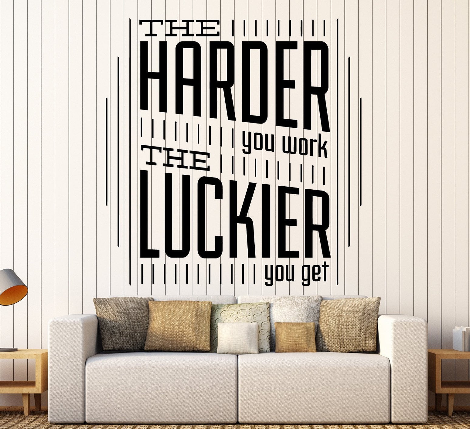 Vinyl Wall Decal Motivational Office Quote Hard Work Stickers Unique G ...