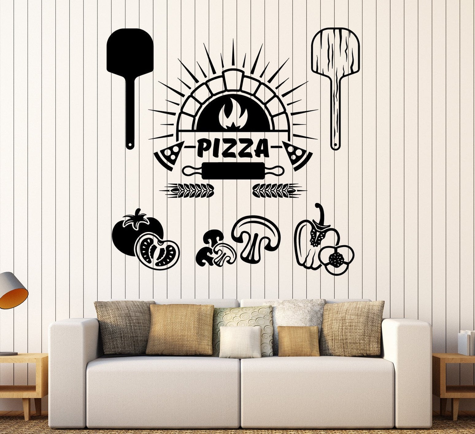 Vinyl Wall Decal Pizza Italian Restaurant Cooking Stickers Unique Gift ...