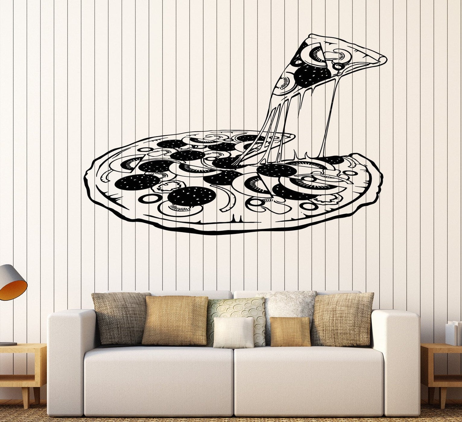 Vinyl Wall Decal Pizza Pizzeria Italian Restaurant Food Stickers Mural ...