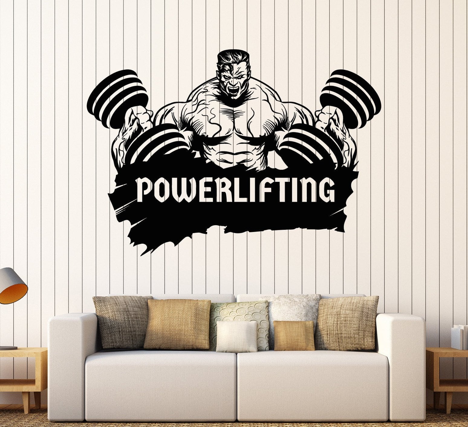 Vinyl Wall Decal Powerlifting Muscle Gym Fitness Motivation Stickers U ...