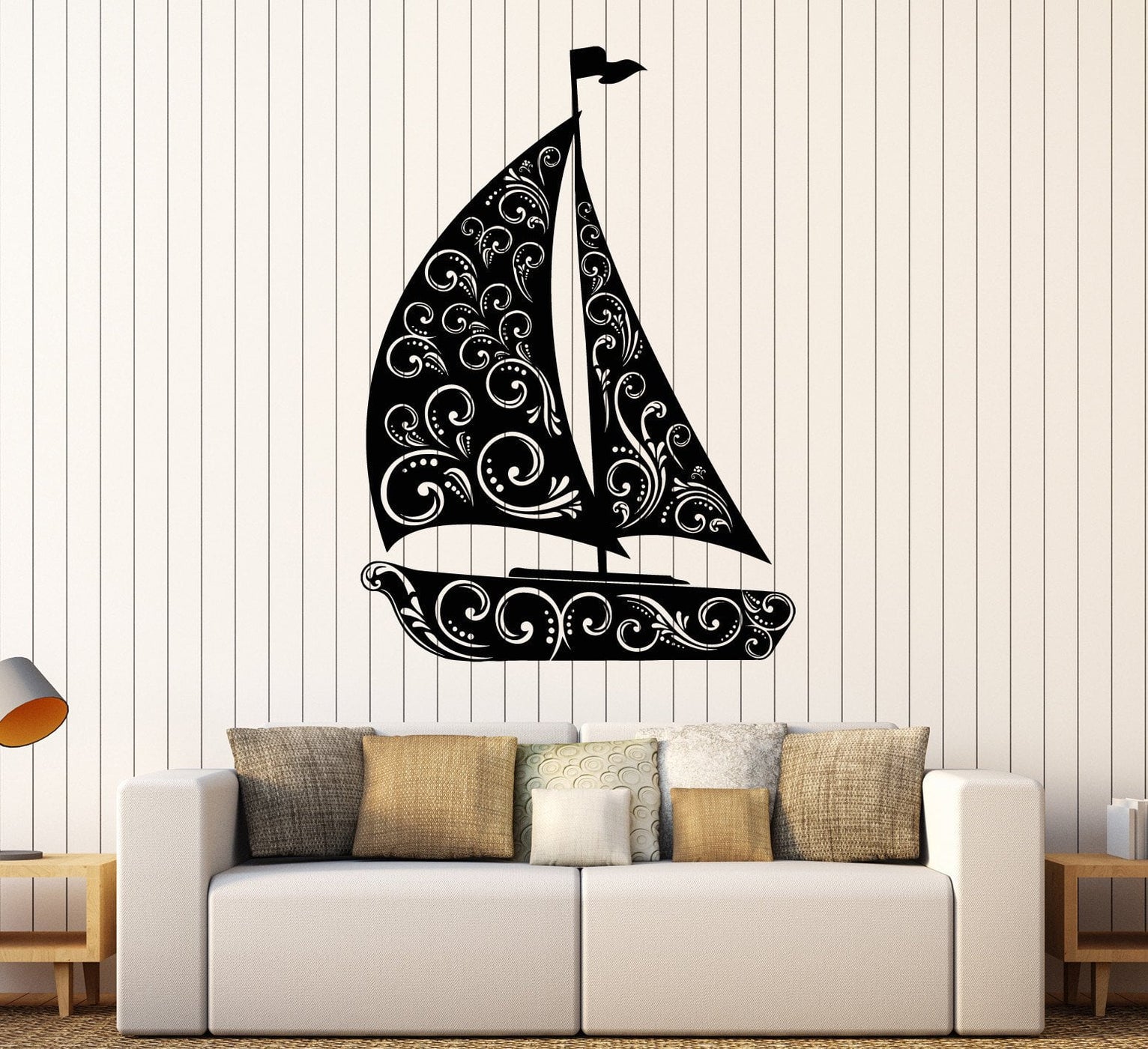 Vinyl Wall Decal Ship Sail Yacht Marine Sea Nautical Decor Stickers Un ...