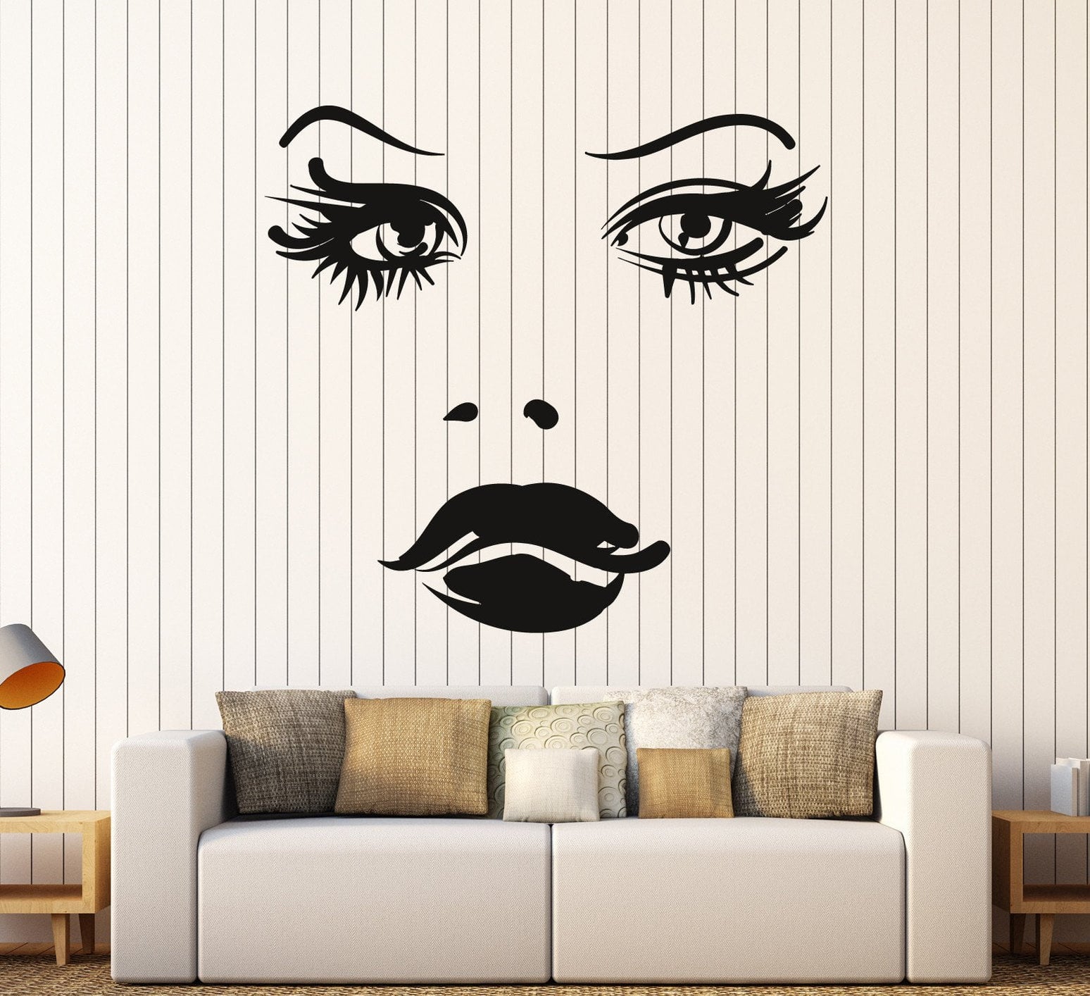 Vinyl Wall Decal Woman Face Eyes Lips Girl Stickers Unique Gift (ig392 ...