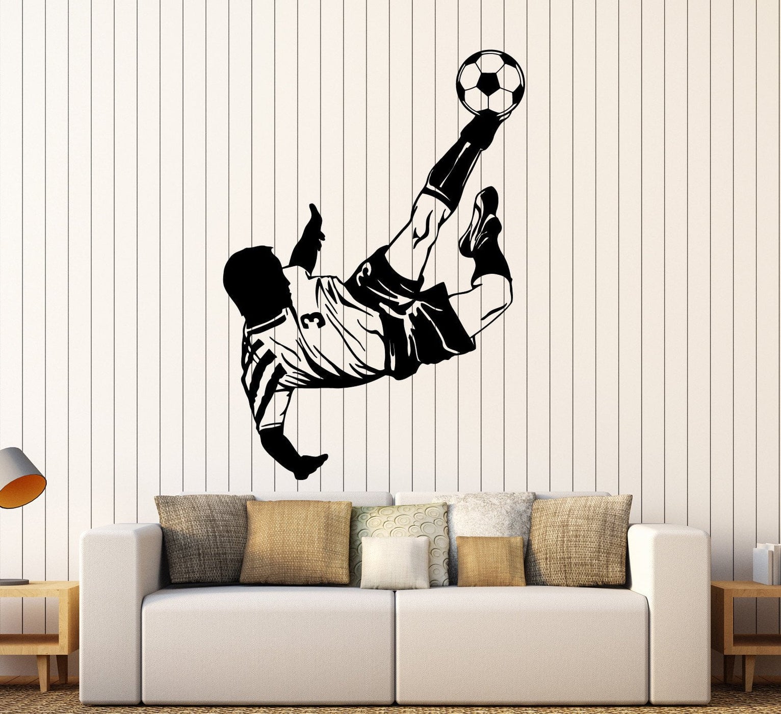 Vinyl Wall Decal Soccer Player Boy Room Sports Stickers Mural Unique G ...