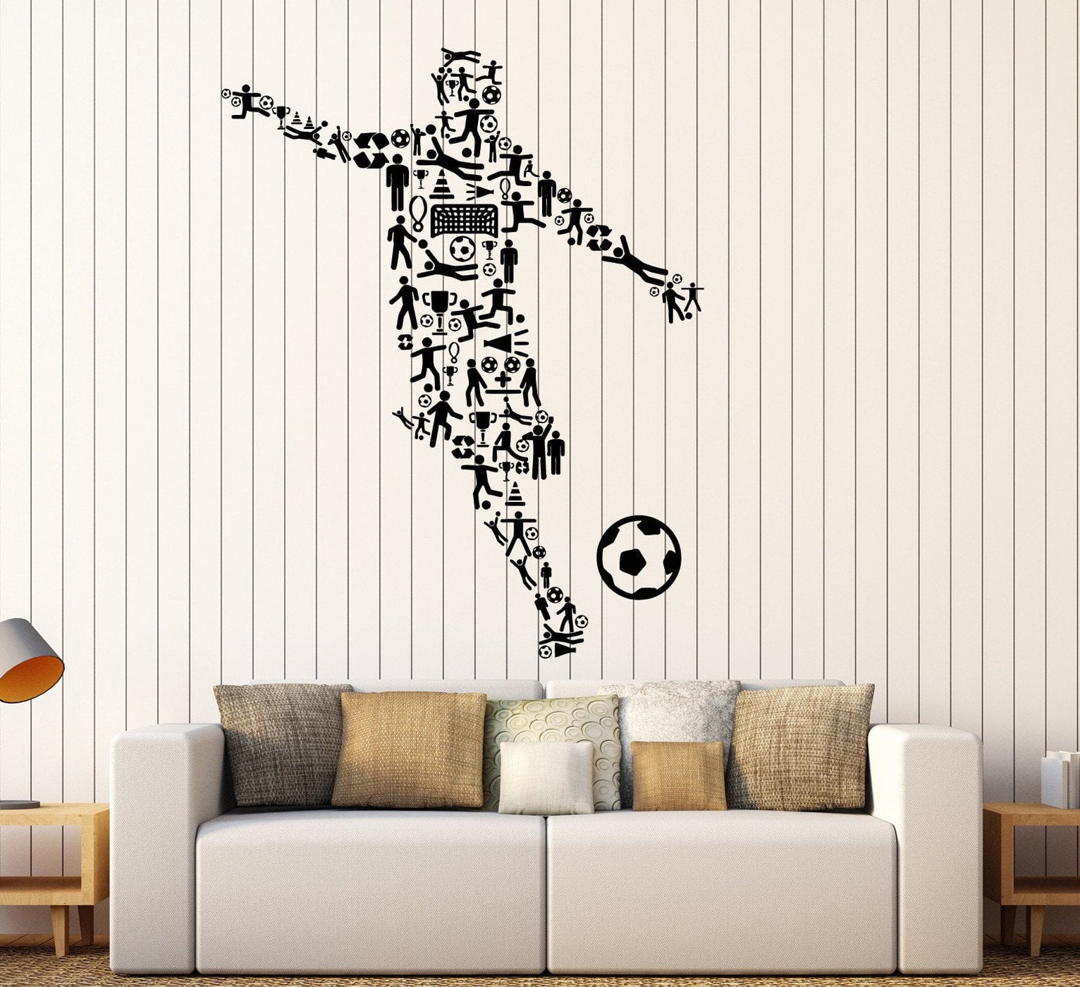 Vinyl Wall Decal Soccer Player Football Sports Stickers Mural Unique G ...