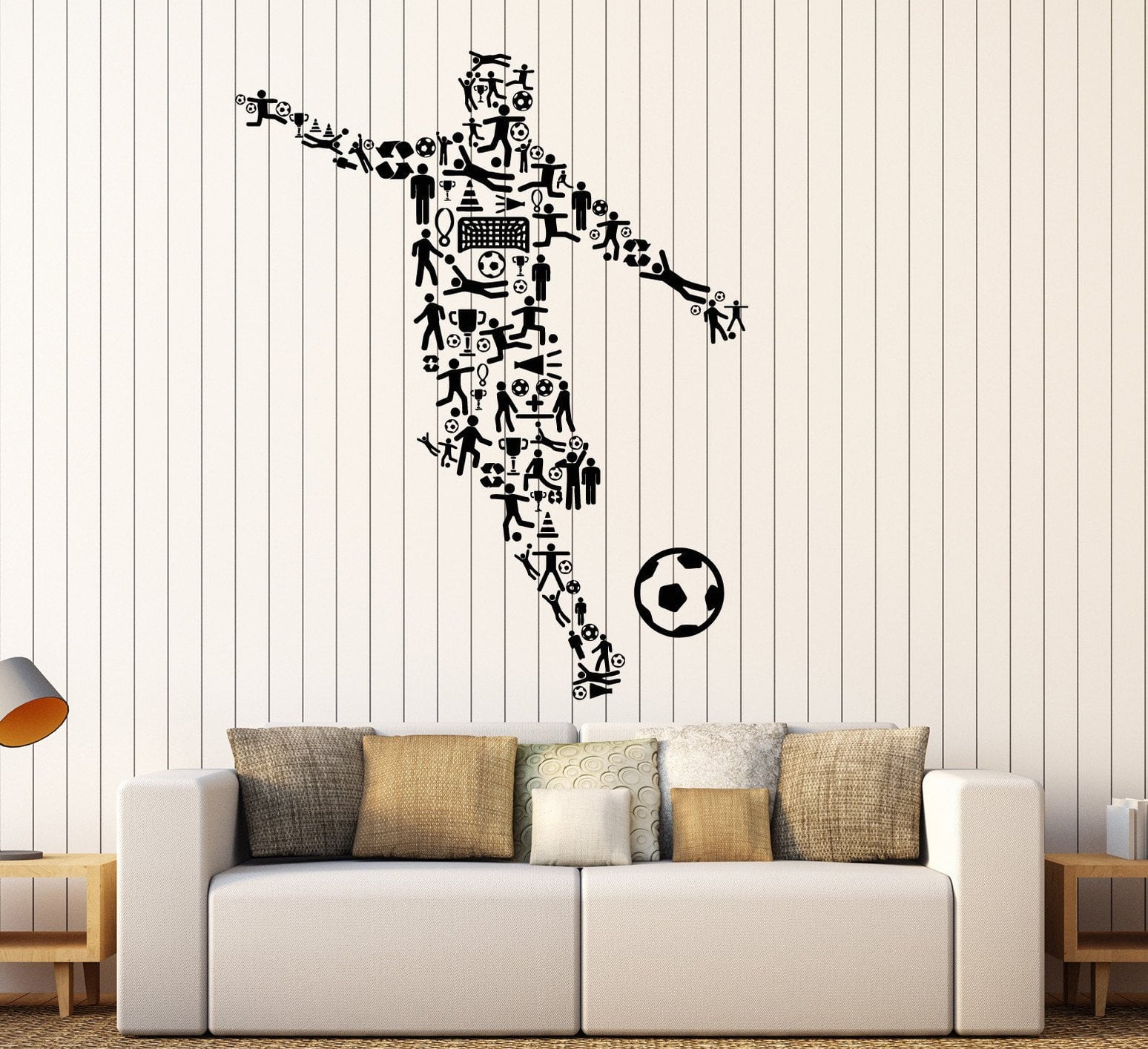 Vinyl Wall Decal Soccer Player Football Sports Stickers Mural Unique G ...