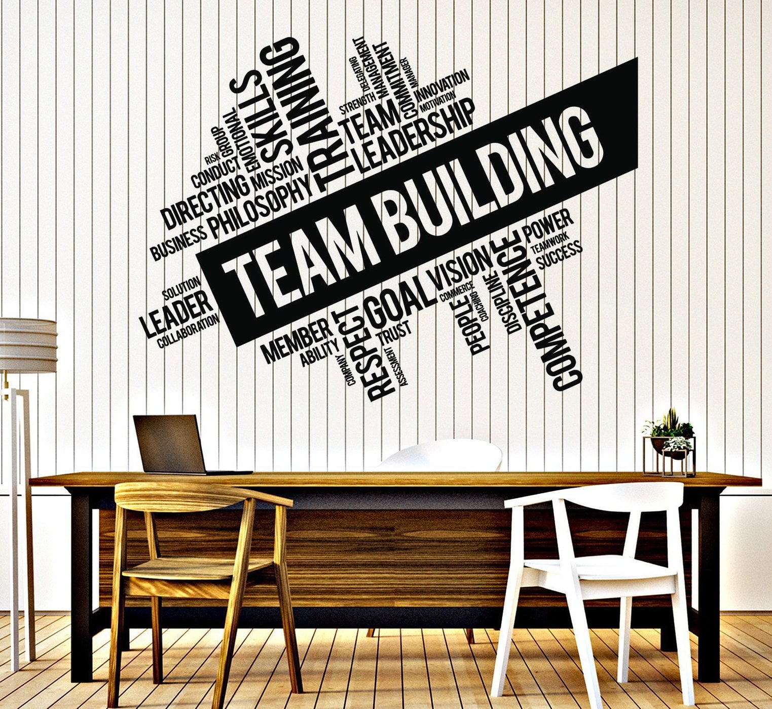Vinyl Wall Decal Team Building Words Cloud Office Art Decor Stickers U ...