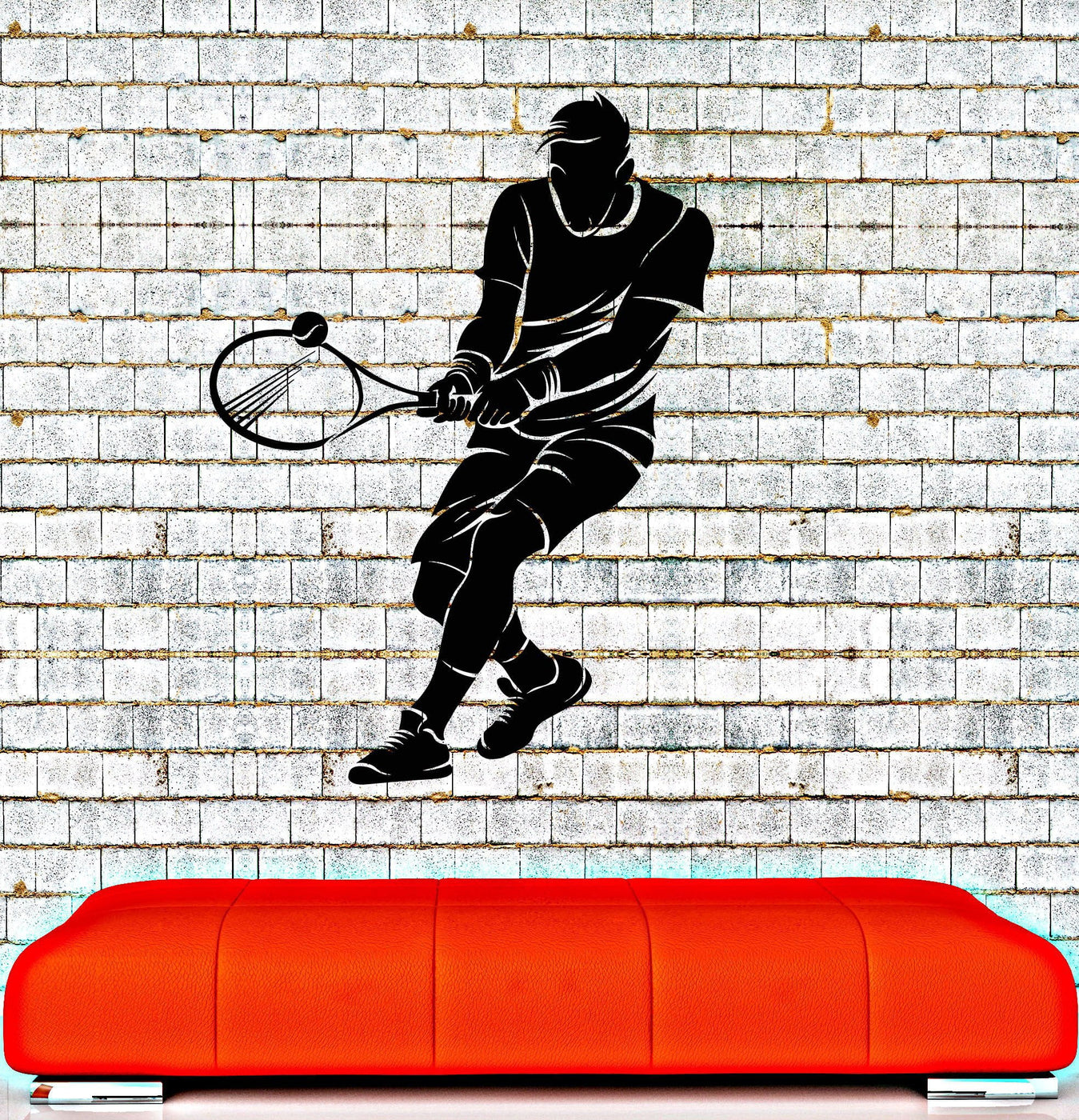 Vinyl Wall Decal Tennis Player Sport Racquet Ball Stickers Unique Gift ...