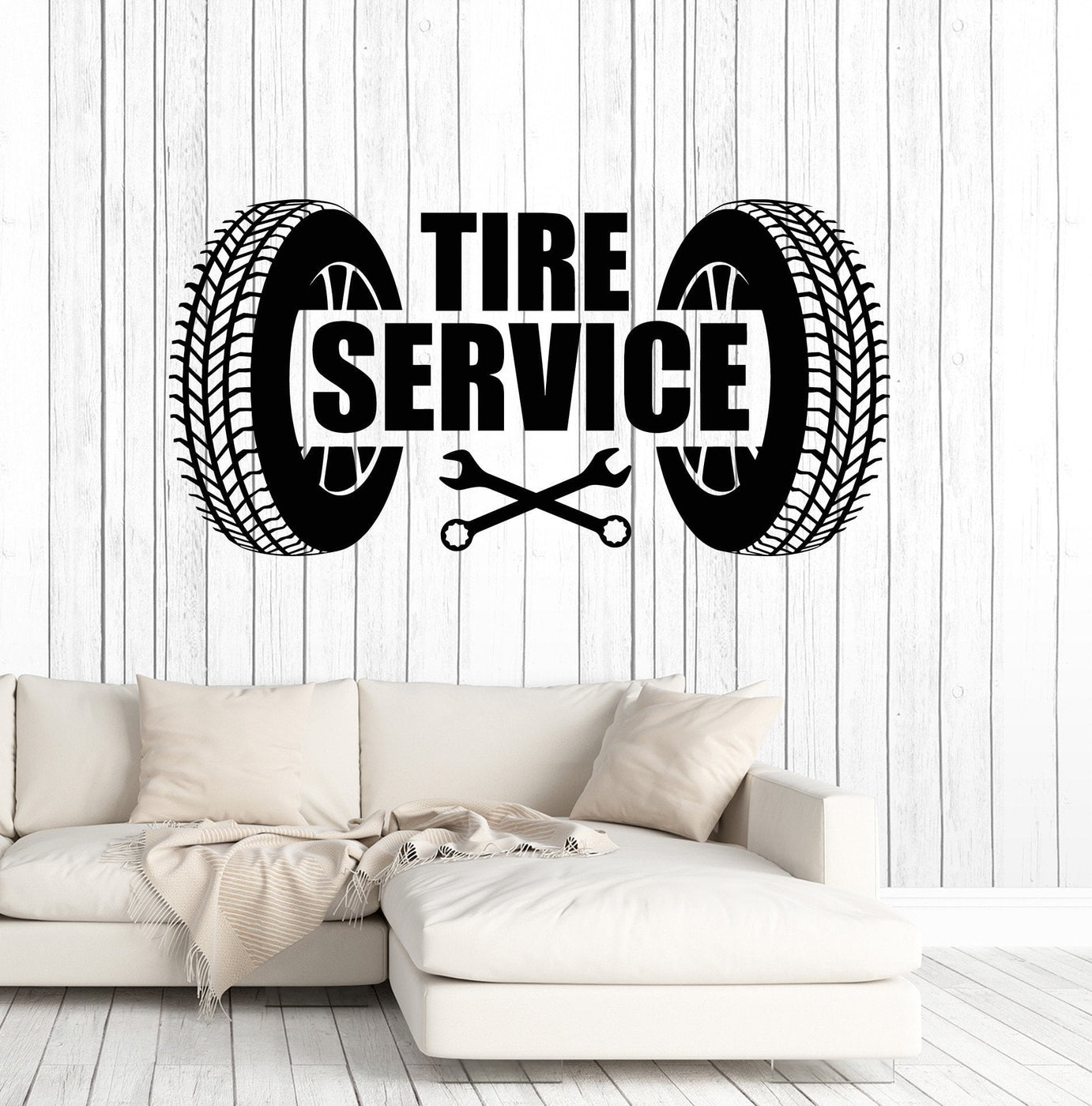 Vinyl Wall Decal Tire Service Repair Garage Car Stickers Murals Unique ...