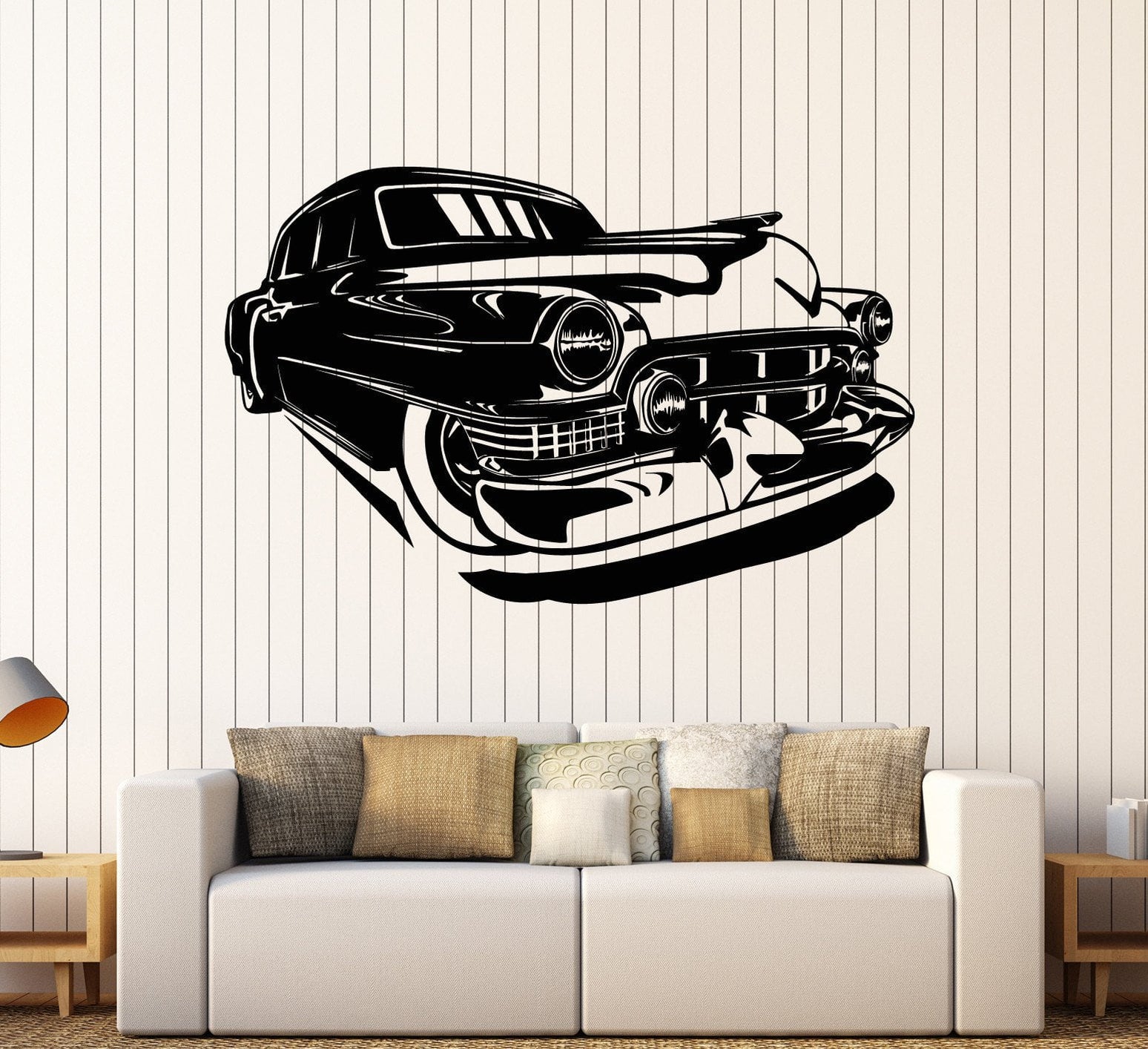 Vinyl Wall Decal Vintage Old Car Garage Decor Stickers Mural Unique Gi ...