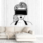 Vinyl Wall Decal Virtual Reality VR Headset Girl Art Decor Stickers Un ...