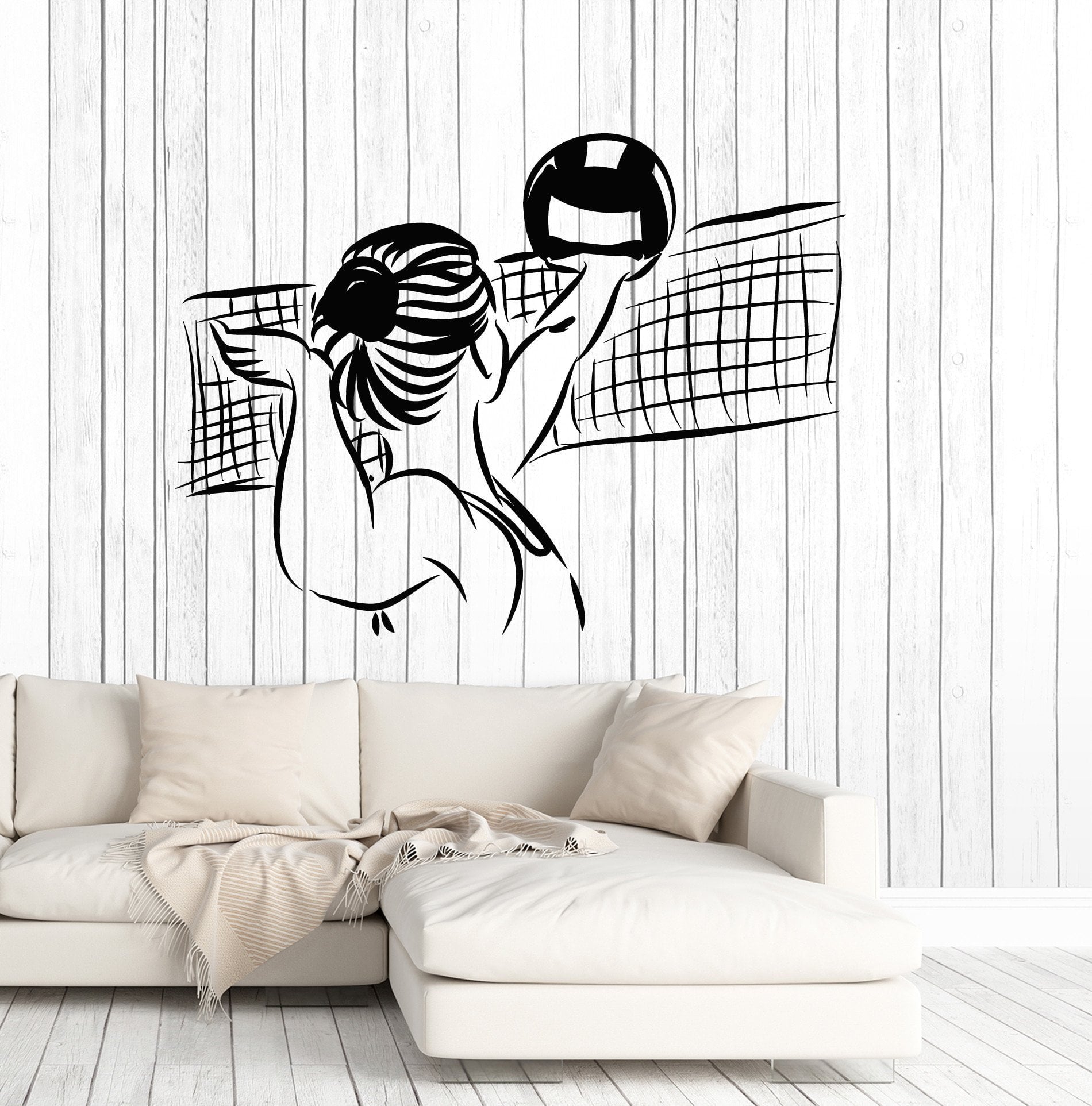 Vinyl Wall Decal Volleyball Player Ball Sports Girl Stickers Murals Un ...
