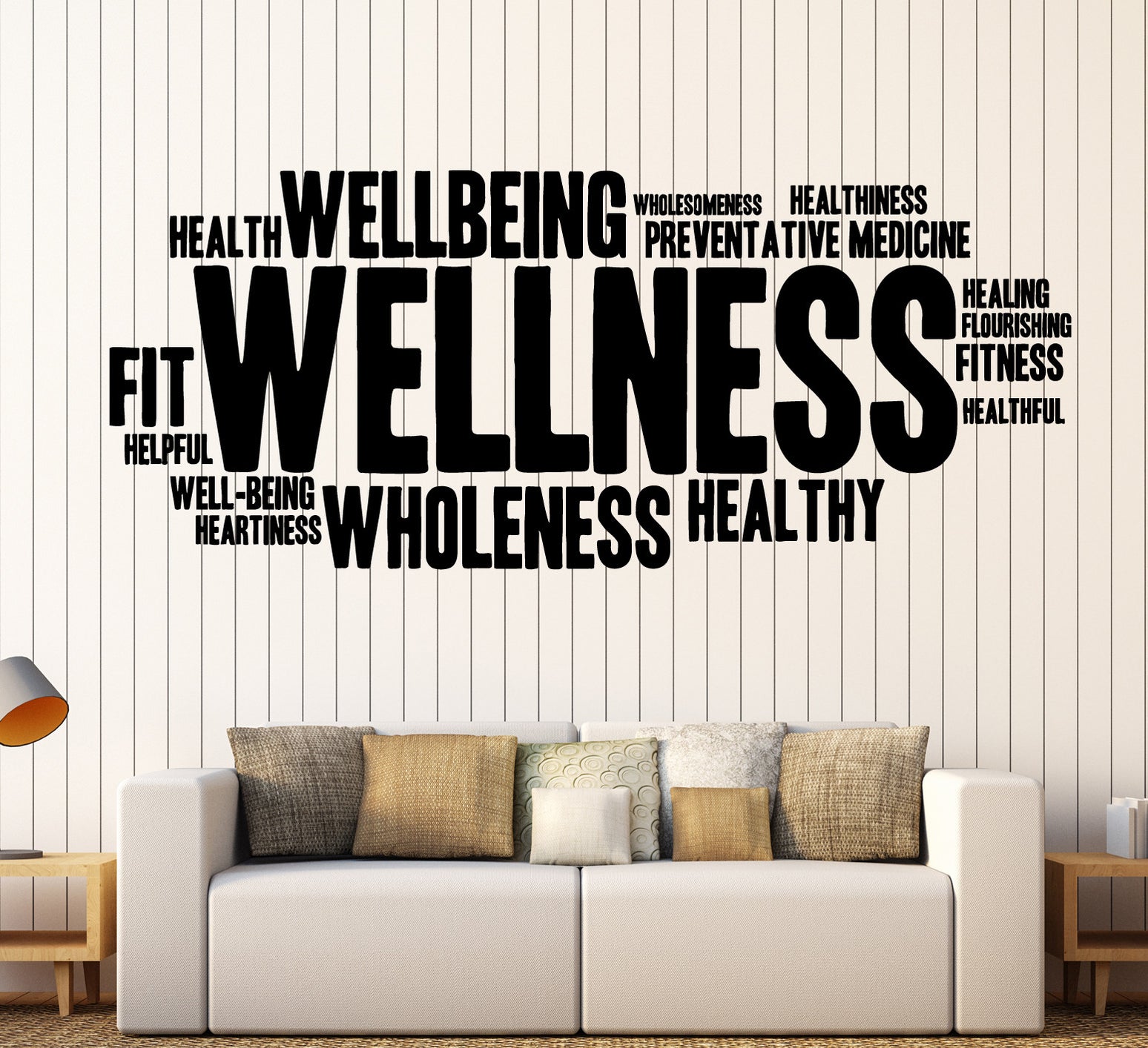 Wall Sticker Vinyl Wellness Healthy Lifestyle Fitness Woman Gym ...