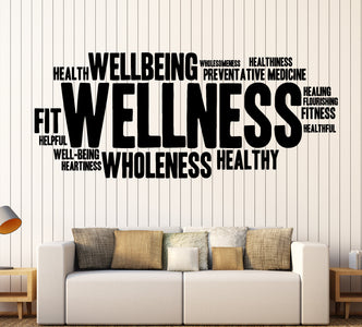 Wall Sticker Vinyl Wellness Healthy Lifestyle Fitness Woman Gym ...