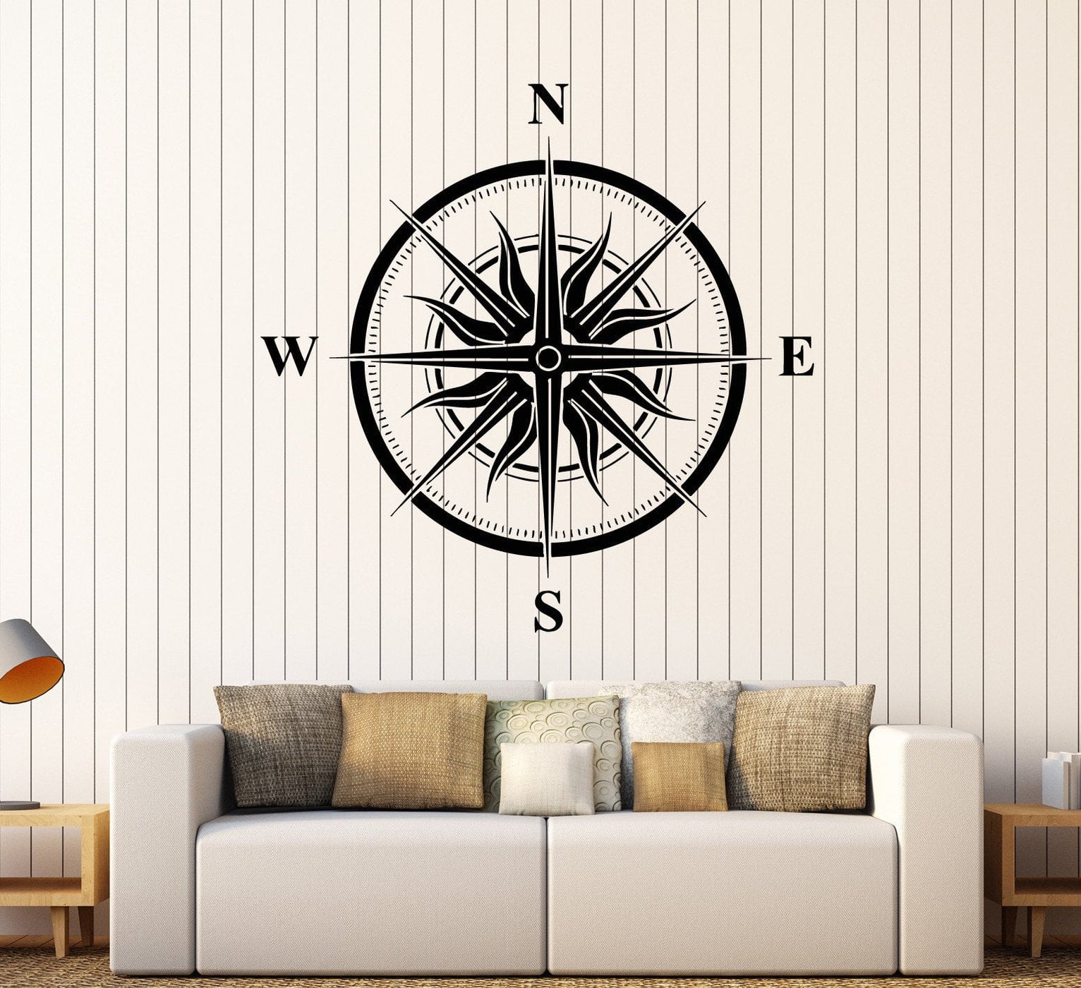Vinyl Wall Decal Wind Rose Sun Nautical House Interior Stickers Mural ...