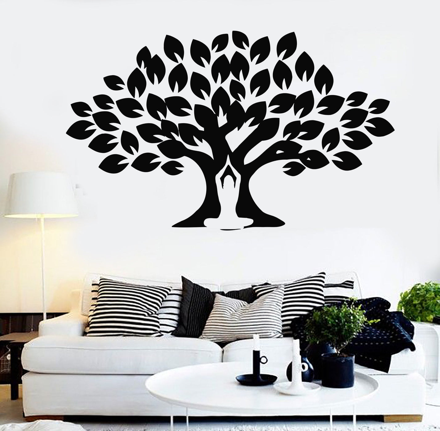 Vinyl Wall Decal Yoga Meditation Center Tree Buddhism Stickers Mural U ...