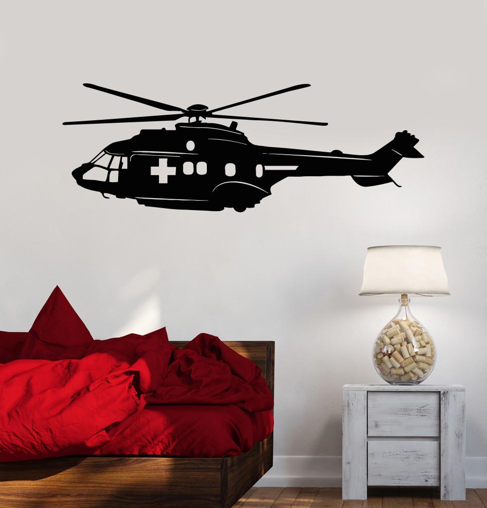 Wall Decal Ambulance Helicopter Medicine Hospital Mural Vinyl Stickers ...