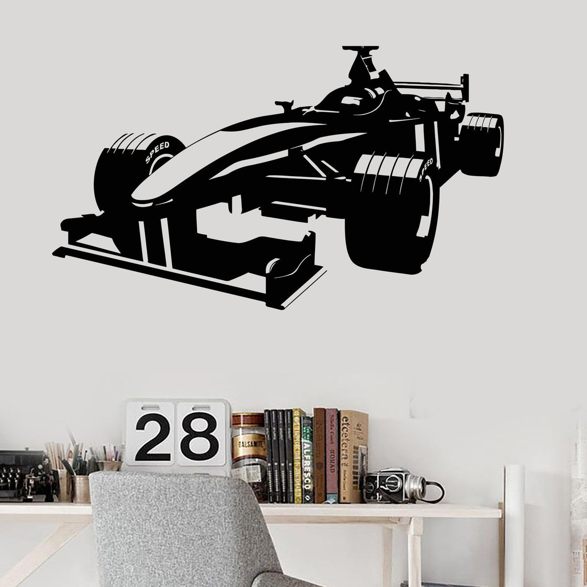 Vinyl Wall Decal Open-wheel Car Garage Racing Boys Room Stickers Uniqu ...