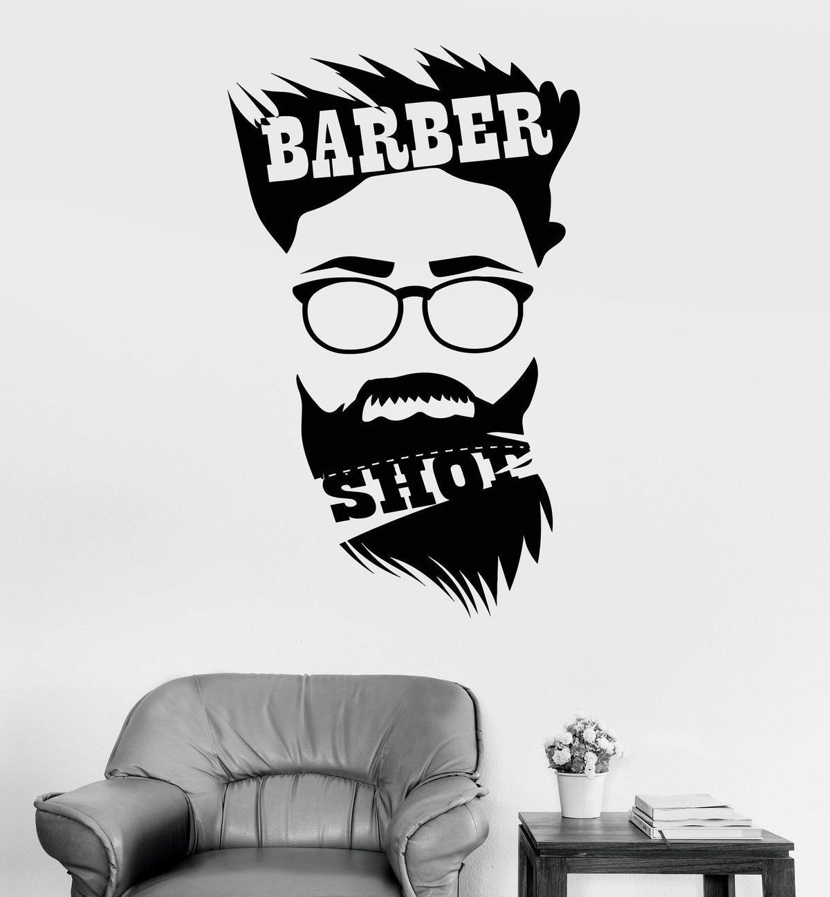Vinyl Wall Decal Barber Shop Hair Salon Hairtician Hairdresser Sticker ...