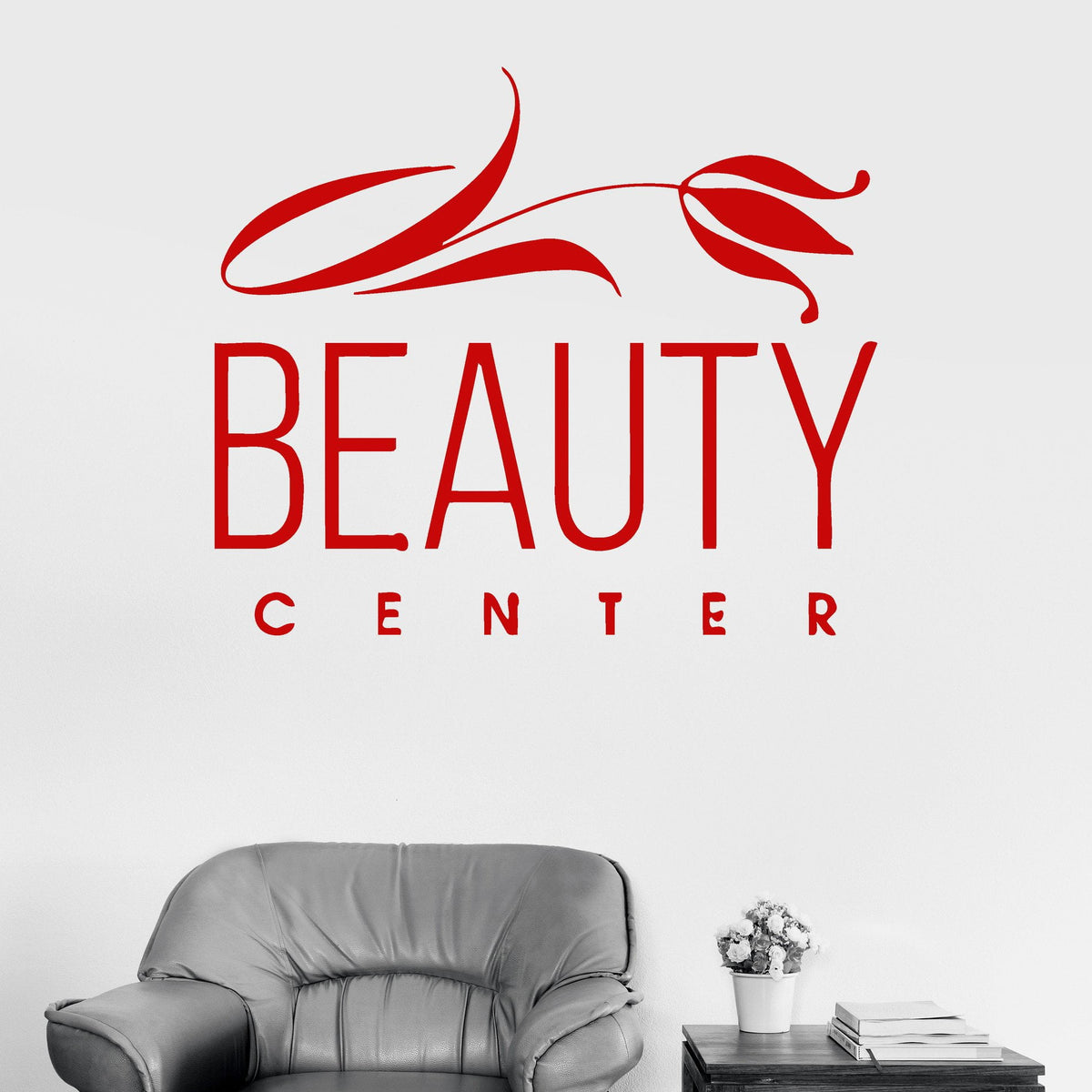 Vinyl Wall Decal Beauty Center Woman Salon Spa Flower Nails Stickers U ...