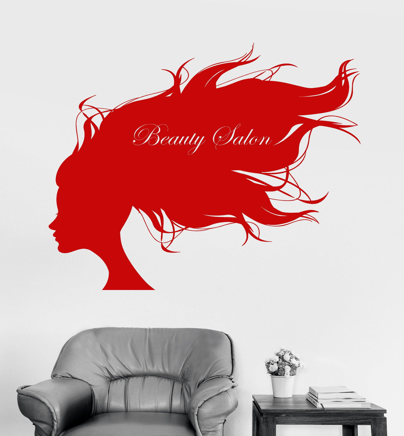 Vinyl Wall Decal Beauty Salon Hair Woman Stylist Barbershop Stickers U ...