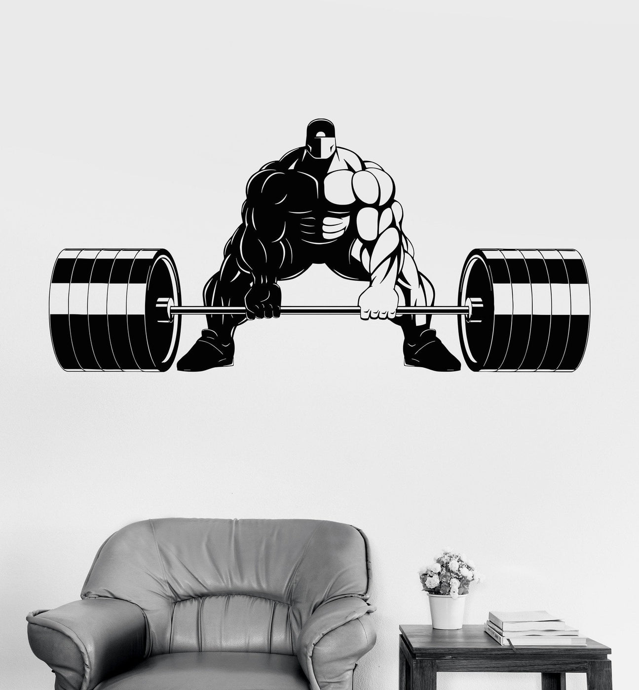 Vinyl Wall Decal Gym Fitness Bodybuilding Strong Man Sports Stickers U ...