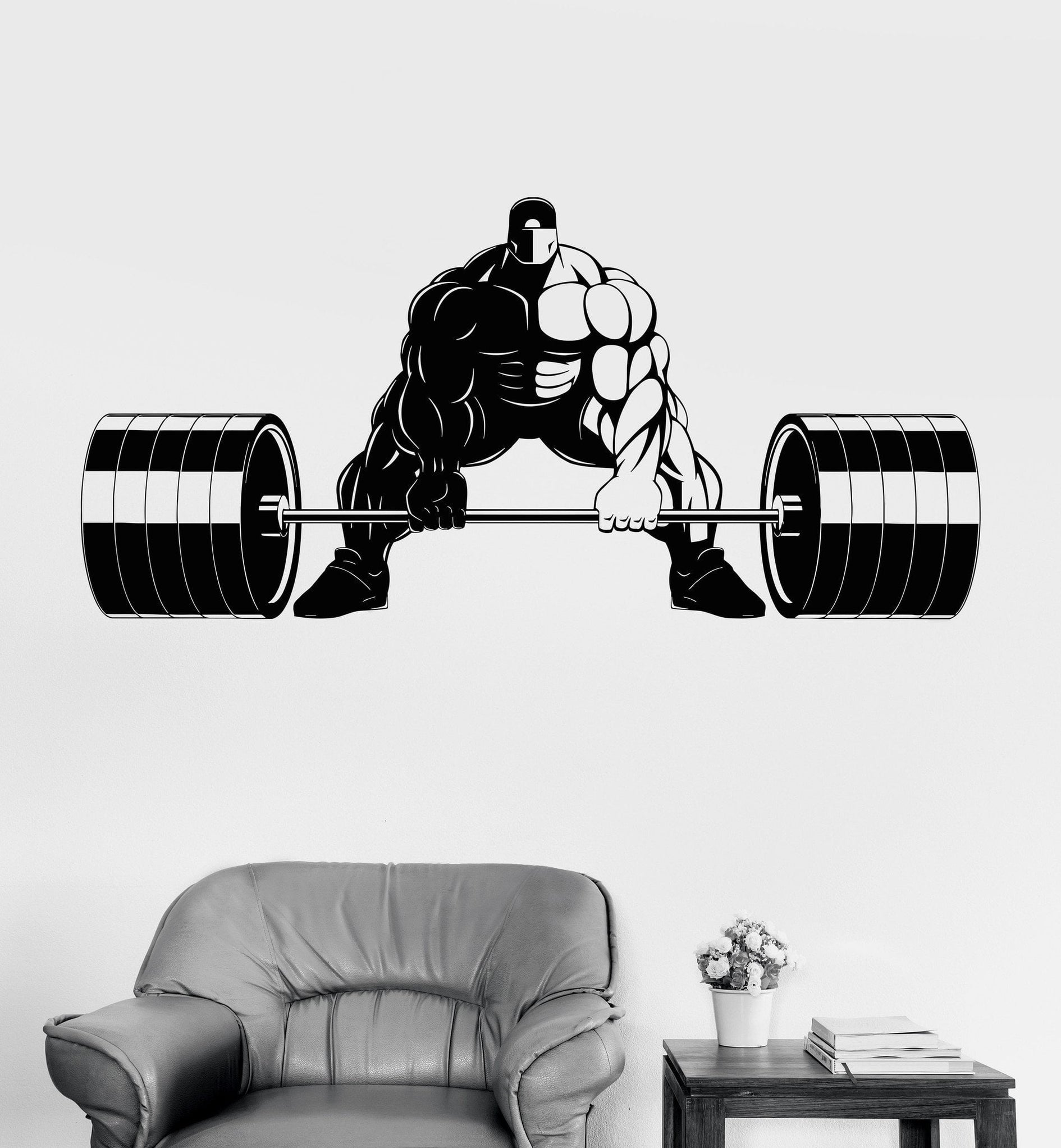 Vinyl Wall Decal Gym Fitness Bodybuilding Strong Man Sports Stickers U ...