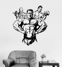 Vinyl Wall Stickers Muscled Bodybuilding Fitness Coach Gym Decal Uniqu ...