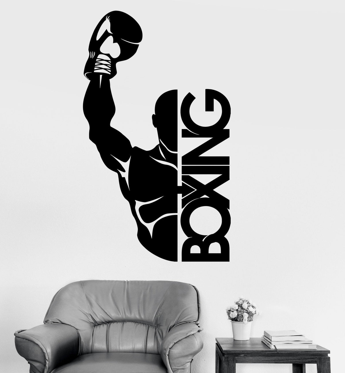 Vinyl Wall Decal Boxing Boxer Fight Sports Decor Stickers Mural Unique ...
