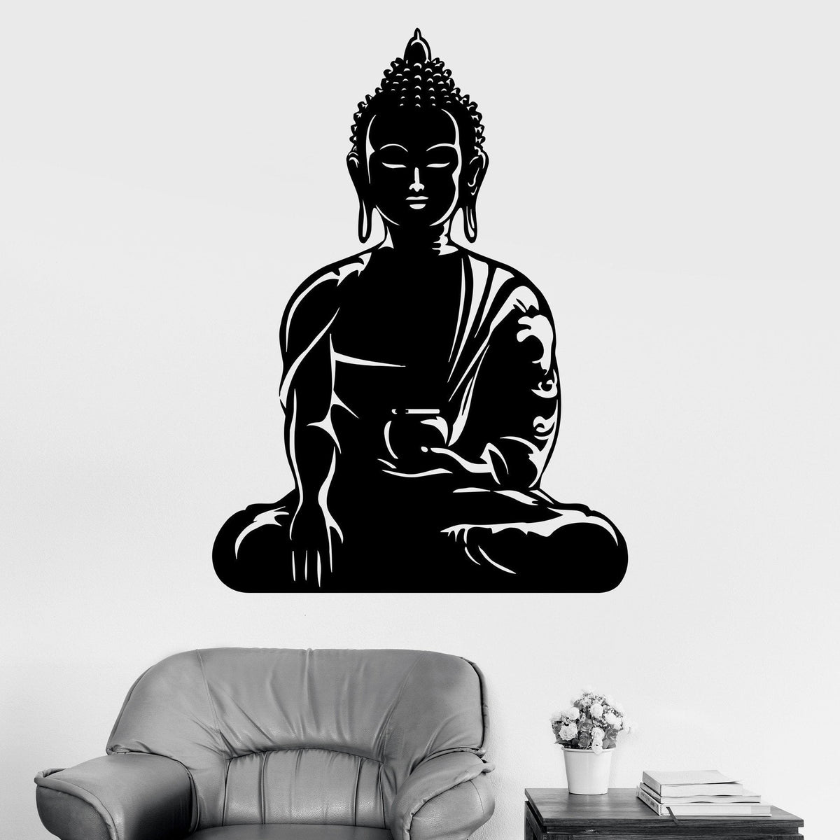 Vinyl Wall Decal Buddha Buddhism Meditation Room Yoga Stickers Mural U ...